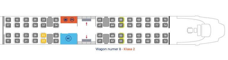 Układ miejsc w pociągach PKP Intercity - Turysta.org